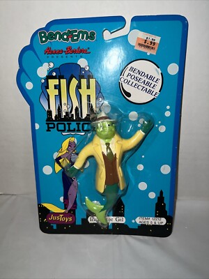 1992 JusToys Hanna Barbera BEND-EMS Fish Police INSPECTOR GIL Figure ...