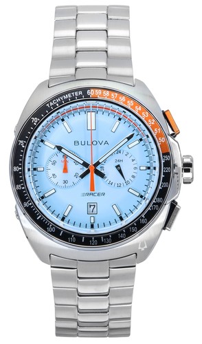 Bulova Racer Chronograph Blue Dial Quartz 100M Men's Watch 98B432 | eBay