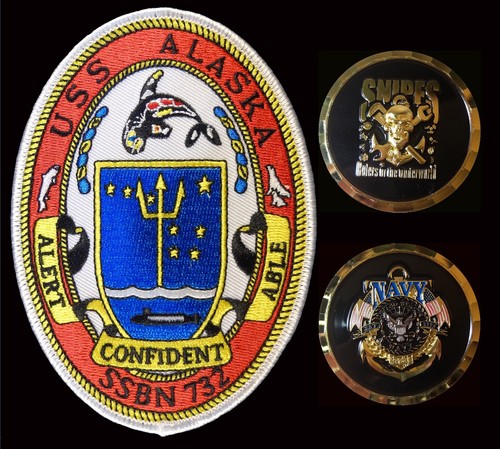 2" NAVY SNIPES CHALLENGE COIN WITH USS ALASKA SUBMARINE PATCH 7/P-5 | eBay