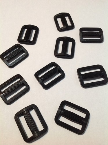 25mm Black Plastic or Metal Tri Glide Adjuster Buckle Slides Belt loops ...