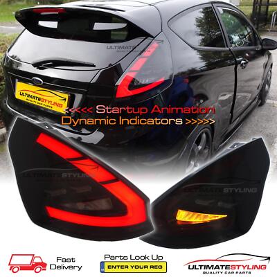 Ford Fiesta Mk7 Mk7.5 2008-2017 LED Dynamic Tinted Smoked Rear Lights ...