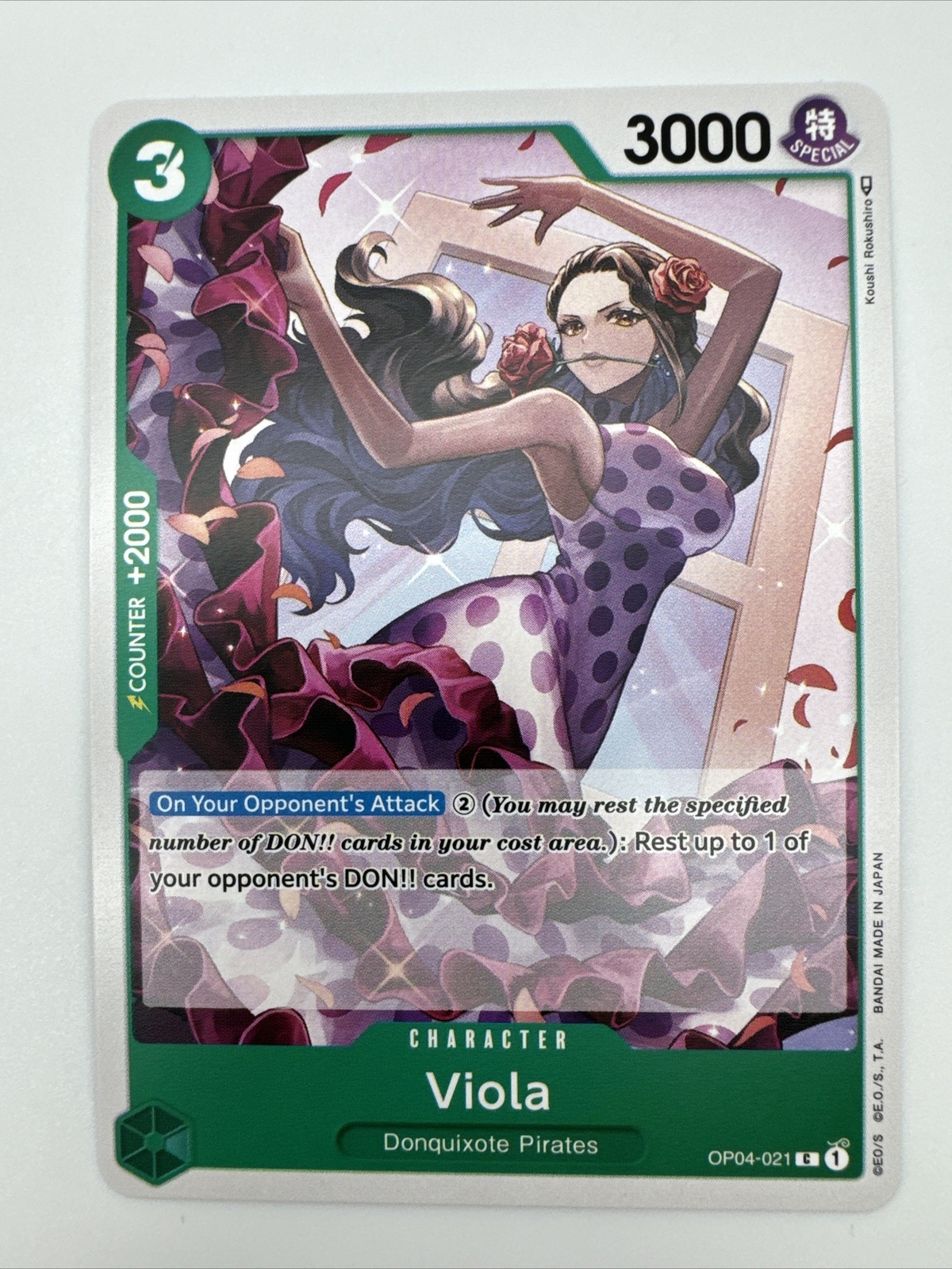 OP04-021 VIOLA One Piece CCG Kingdoms of Intrigue Green 4 pc Playset | eBay