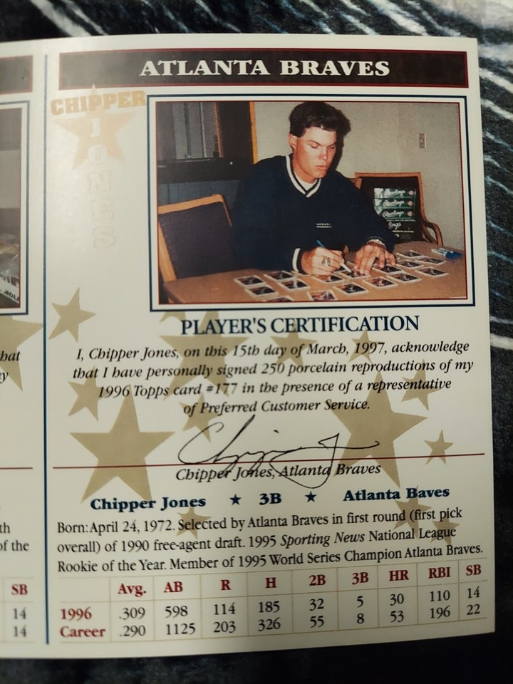 Derek Jeter Chipper Jones Alex Rodriguez - The Rising Stars Signature ...