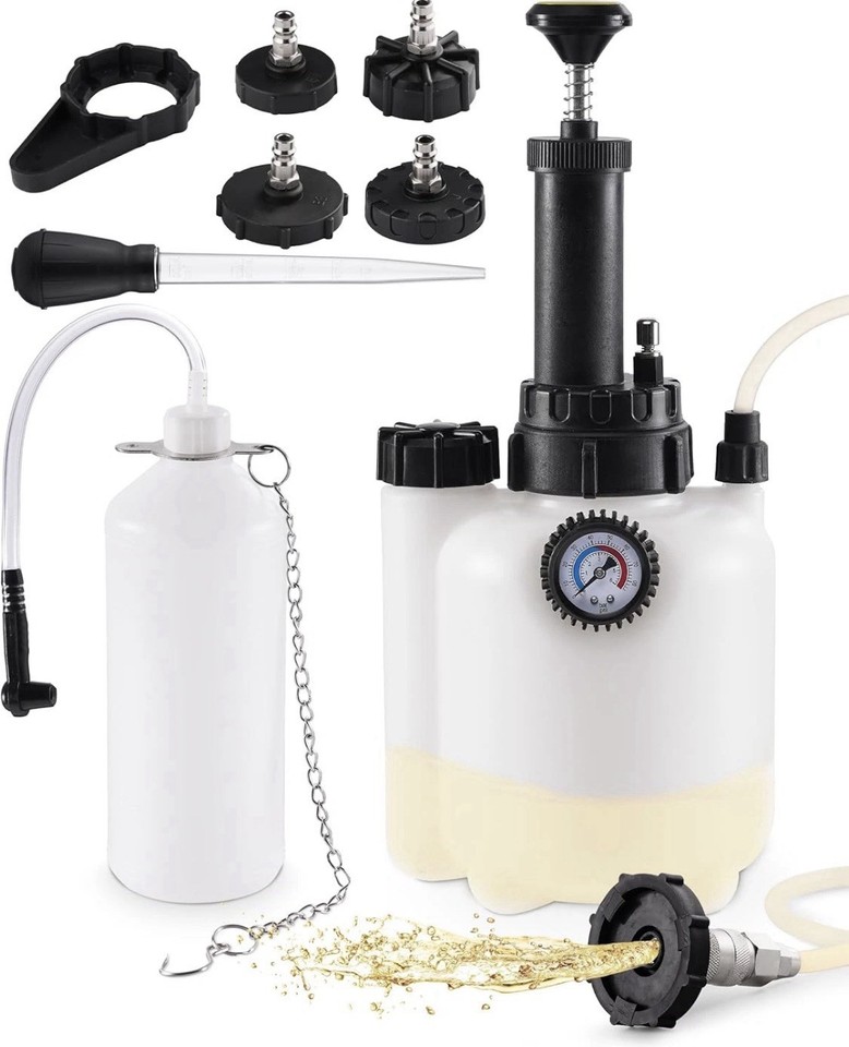 3L Brake Fluid Bleeder Kit W/ 1L Catch Bottle, Pressure Brake Bleeding ...