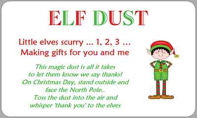 Elf Dust Stickers Christmas Poem Labels | eBay UK