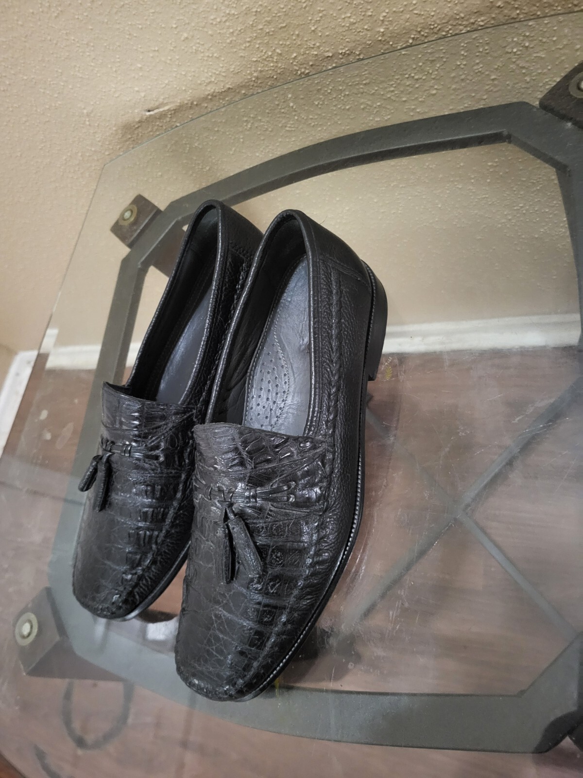 Brass Boots Men's Black Genuine Caiman Alligator Shoe… - Gem