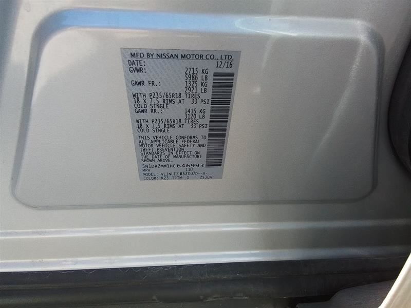 2017 Nissan Pathfinder Information GPS Display Screen 28387 9pb0a OEM ...