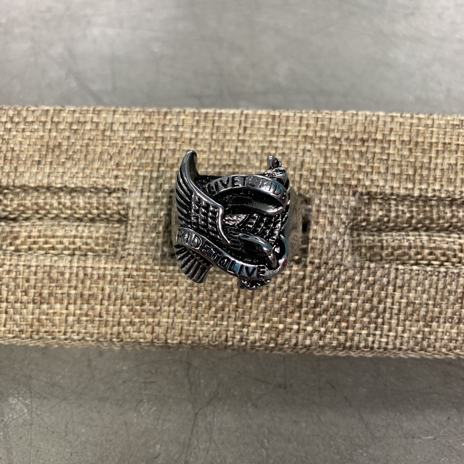 Heavy Metal Jewelry Stainless Steel “Ride To Live Live To Ride” Ring ...