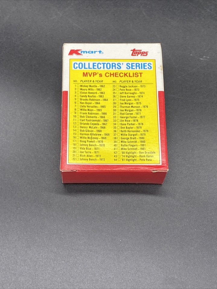 1982 Topps Kmart 20th Anniversary MVP Collectors' Series Full 44 Card ...