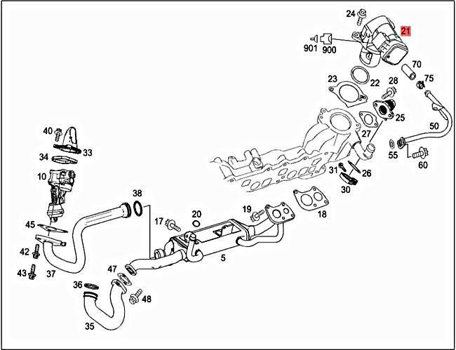 Genuine MERCEDES Exhaust gas recirc. Valve 6421402260 | eBay