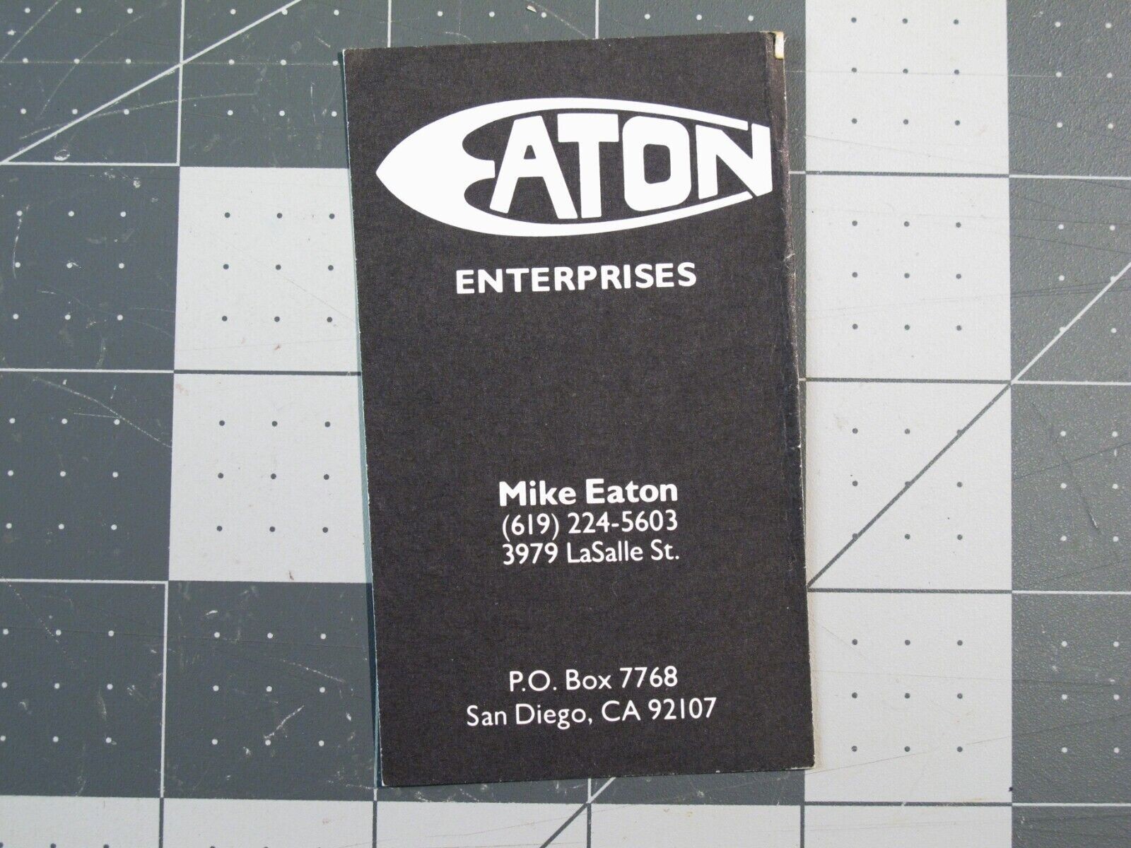 vtg Surfing -Surfboard Shaper business card Eaton Enterprises Mike ...