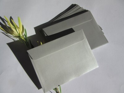 SILVER METALLIC ENVELOPES 130 X 180MM - Pack of 24 | eBay Australia