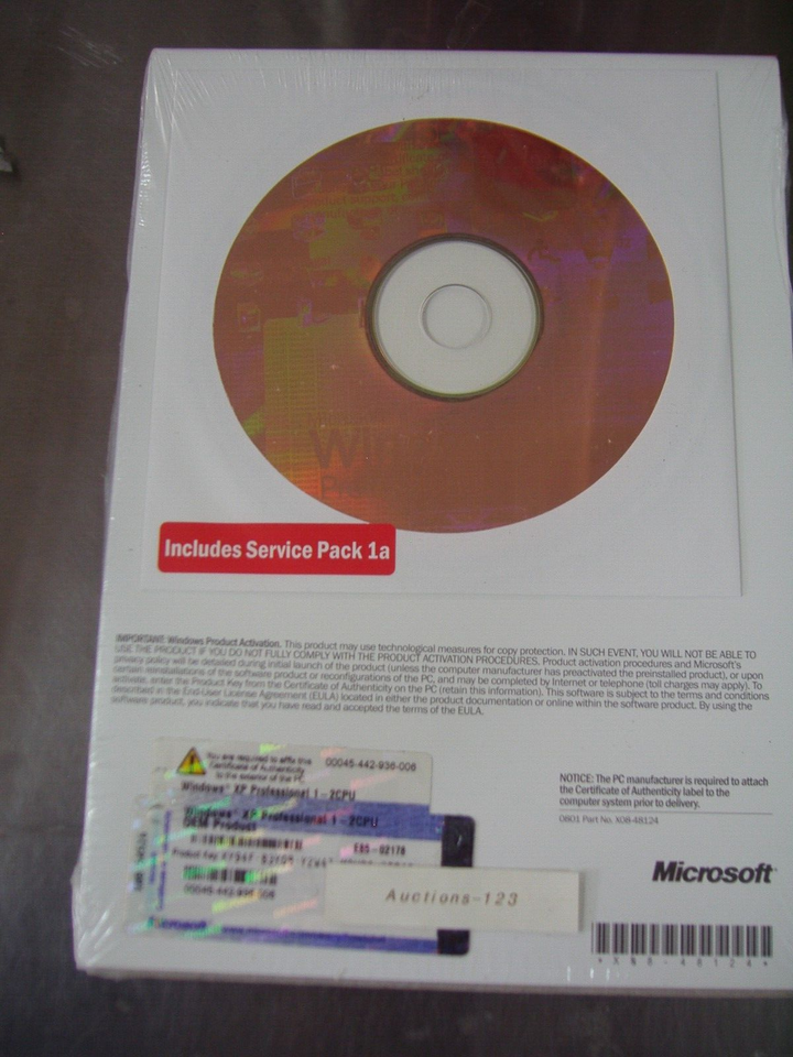 MICROSOFT WINDOWS XP PROFESSIONAL FULL OPERATING SYSTEM MS WIN PRO =NEW ...