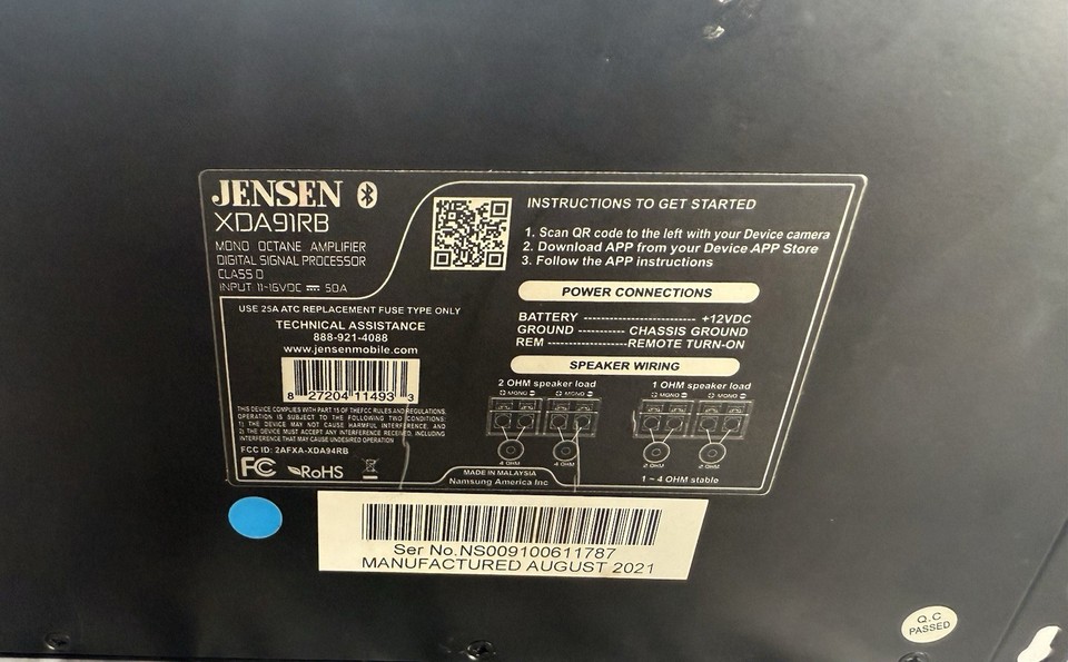 Jensen XDA94RB 4 Channel MOSFET 1000 Watt Amplifier - Black | eBay