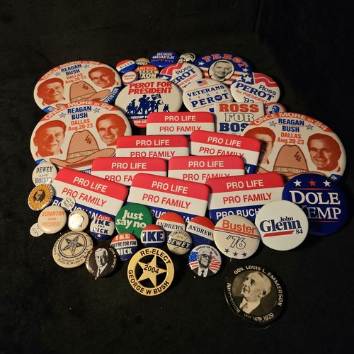 LOT of 43 Vtg POLITICAL Party Republican CAMPAIGN Pinback BUTTONS ...