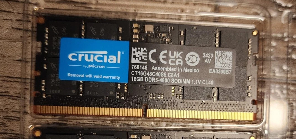 Crucial 16GB DDR5-4800 SO-DIMM Laptop Memory Modules (1x16GB) RAM ...