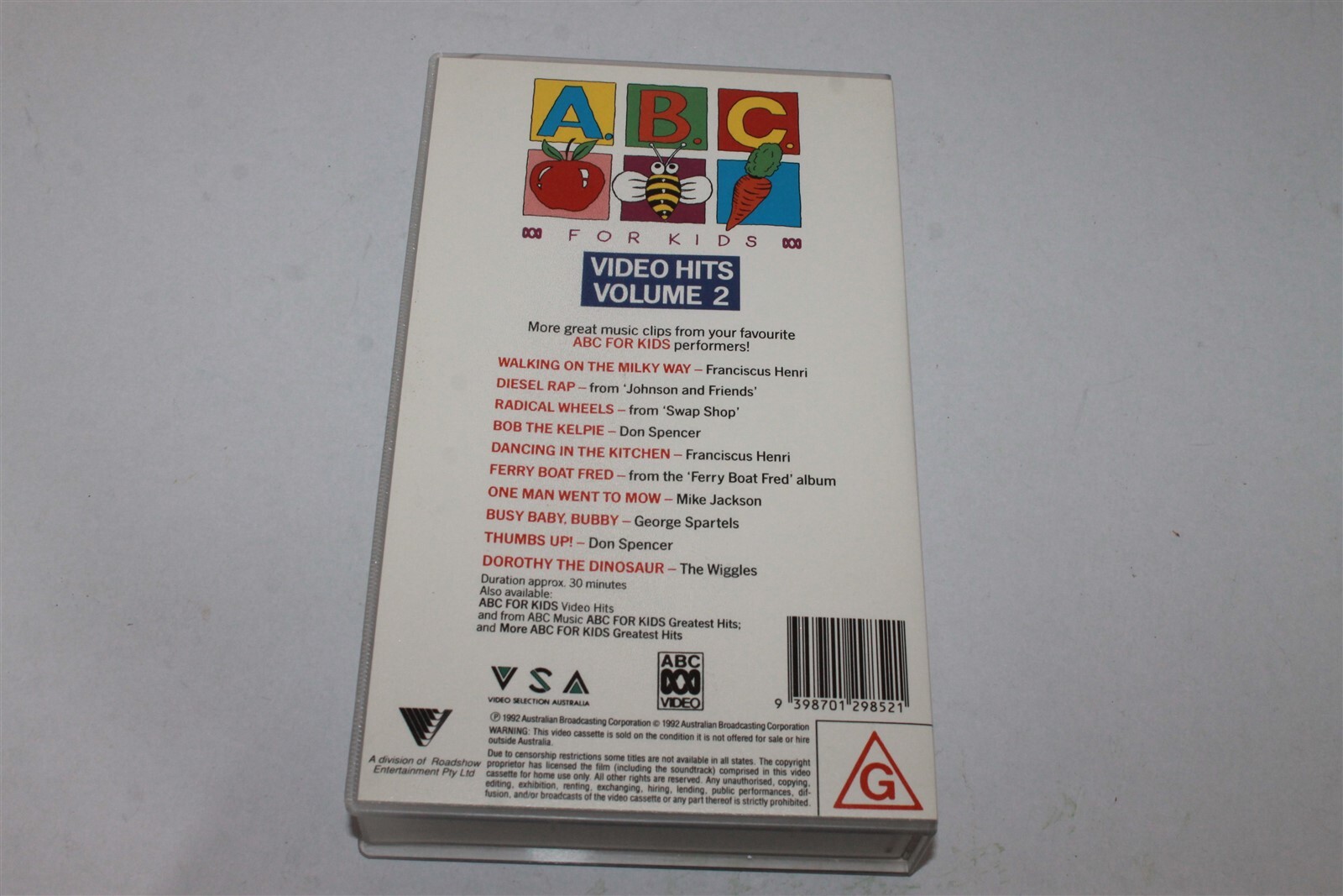 RARE - ABC for Kids Video Hits Volume 2 VHS Tape PAL 1992 for sale ...