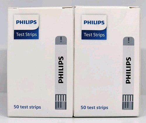 Telcare Philips Blood Glucose Test Strip 100 Test Strips New in Box Exp ...