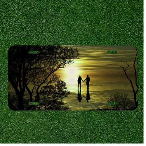 Custom Personalized License Plate Tag With Couple Holding Hands ...