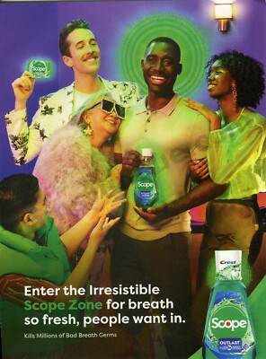 2022 Scope Crest Mouthwash Fresh Breath PRINT AD Unique Gift Idea ...