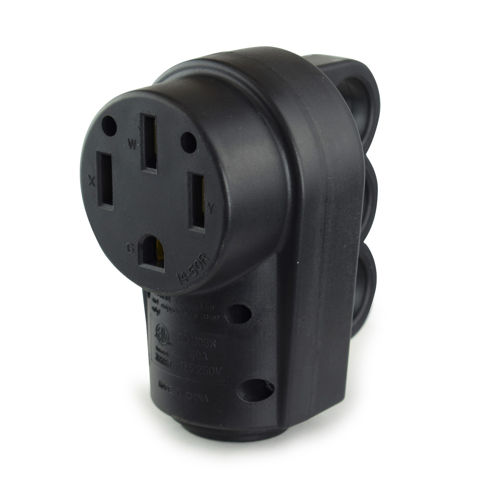 50 Amp RV Female Plug Replacement Receptacle Plug Ergonomic Grip Handle ...