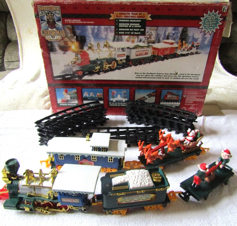 North Pole Christmas Magic Express Animated Musical Train Set Box 1996 ...