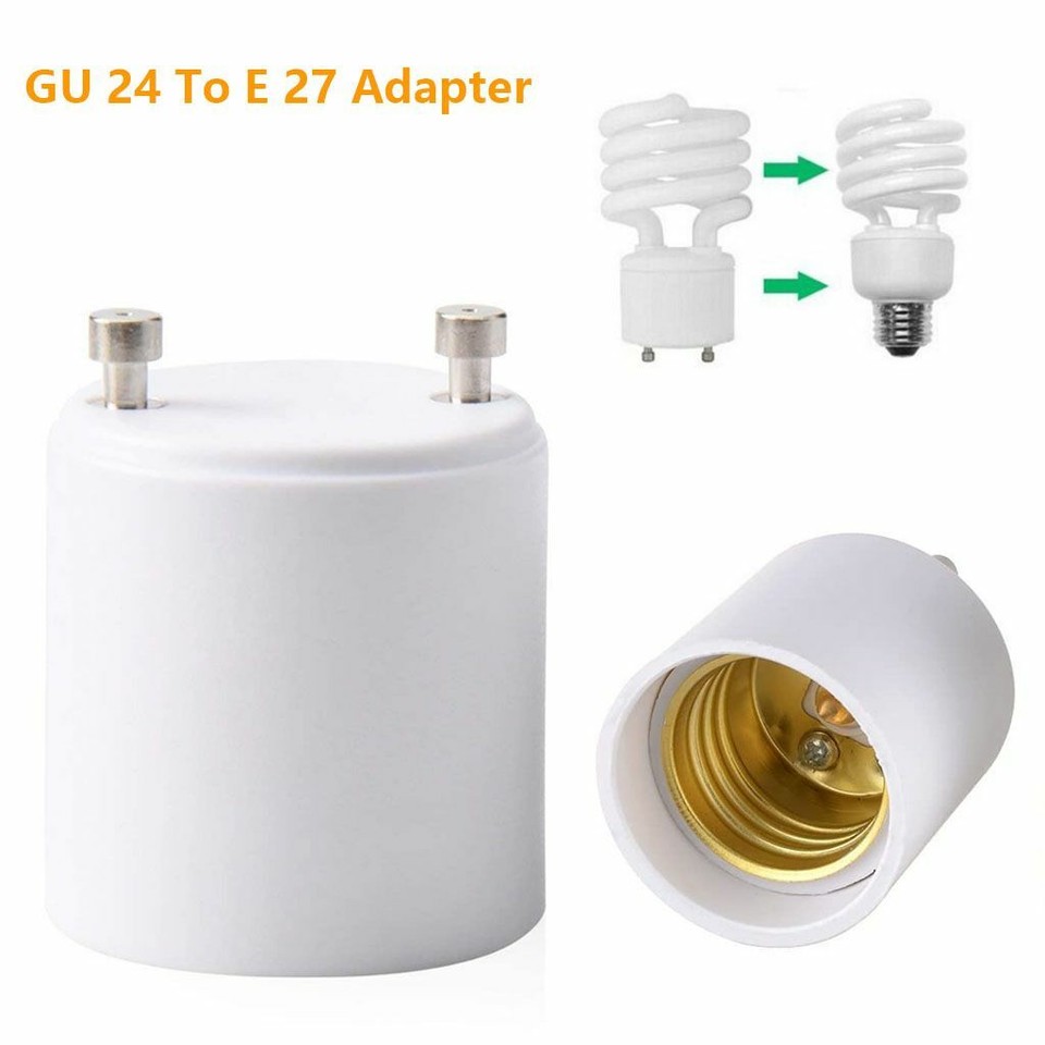 1-6pcs LED Light Bulbs GU24 To E26 E27 Adapter Converter Lamp Holder ...