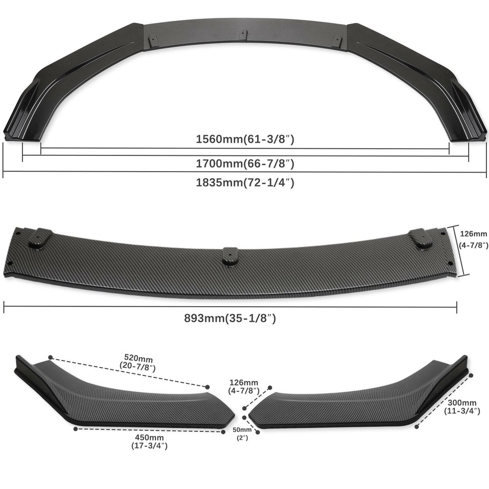 For Mini Cooper S R56 Countryman Front Bumper Lip Spoiler Splitter ...
