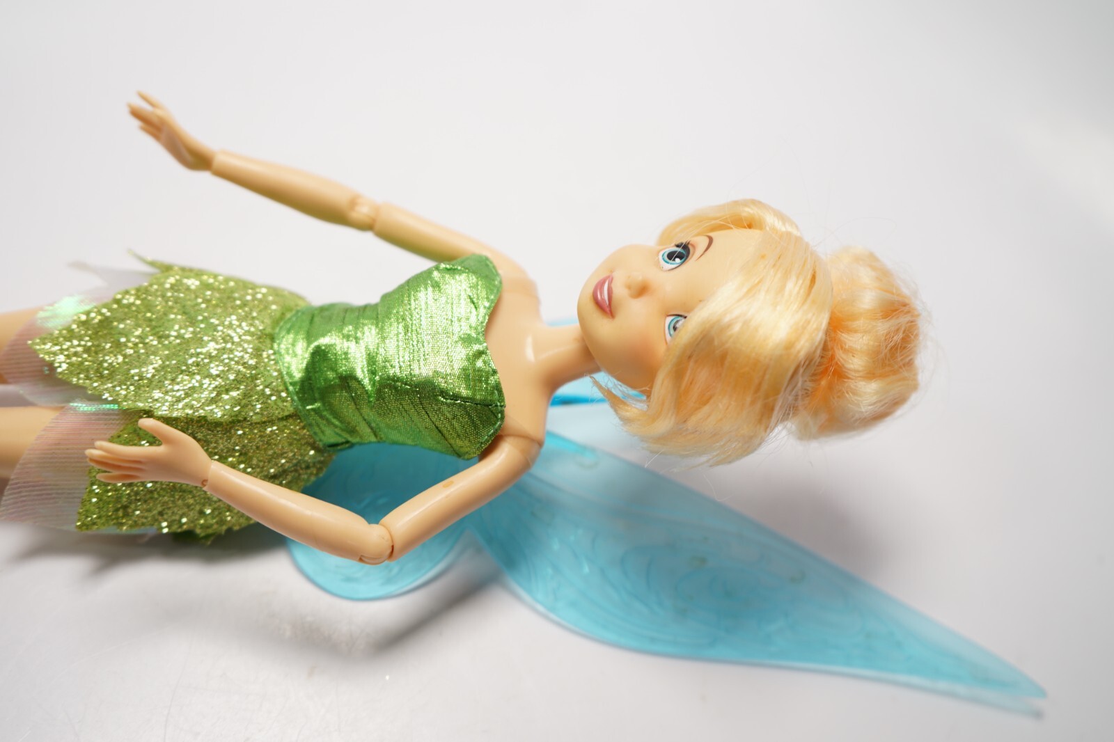 Tinkerbell Peter Pan Blue Wings Glitter Dress Disney Store Fashion Doll ...