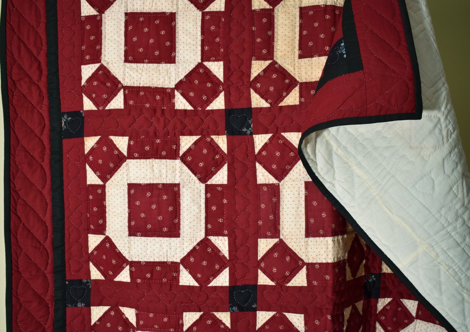 Nicely Quilted Vintage "Broken Wheel" Crib Quilt ~GREAT COLORS! | eBay