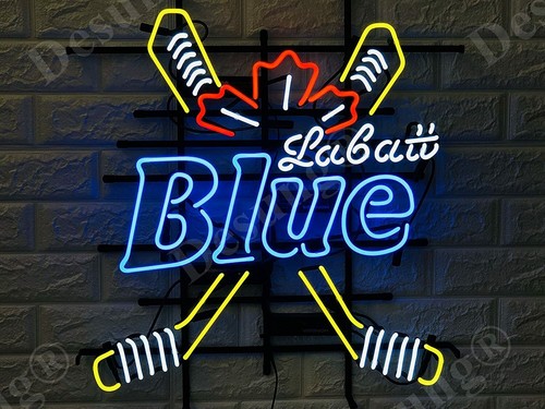 Labatt Blue Beer Hockey Sticks 24"x20" Neon Light Sign Lamp Bar Club ...