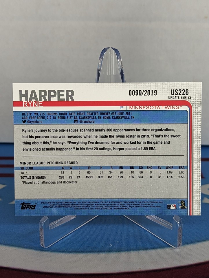 2019 Topps Update Series Ryne Harper Gold 0090/2019 RC #US226 | eBay
