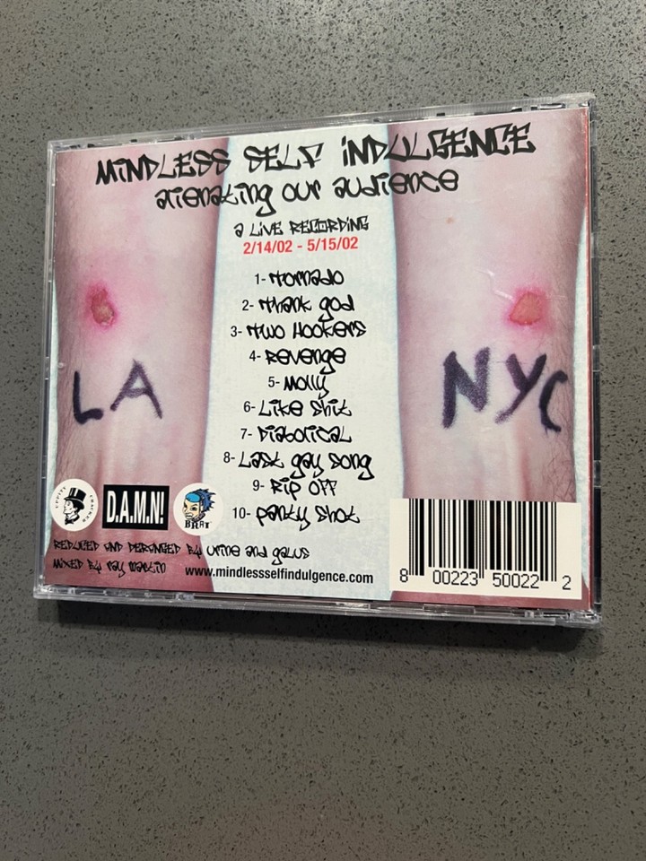 Mindless Self Indulgence: Alienating Our Audience Live CD 2002 Uppity ...