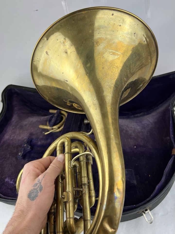 Vintage C.G Conn Elkhart Ind Mellophone Mouthpiece & Accessories + Case ...
