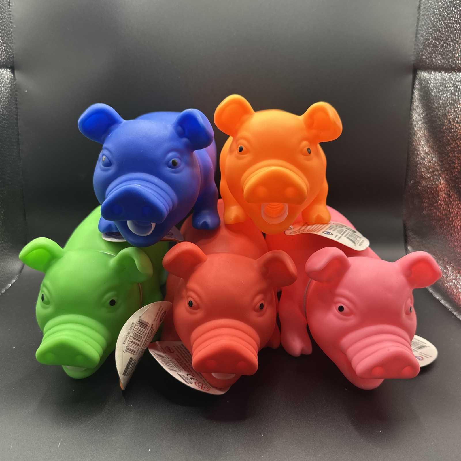 Squeeze Me Piggie by Animolds – Funny Rubber Pig Toy – Oinks Red&pink ...