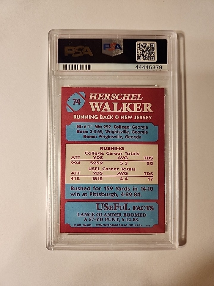 1984 Topps PSA 8 USFL Herschel Walker #74 | eBay