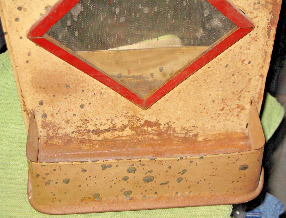 VINTAGE RUSTIC METAL WALL HANGING COMB BOX WITH MIRROR CIRCA 1920's | eBay
