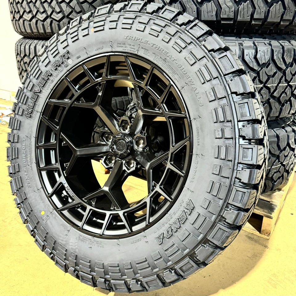 20x10 Fuel FC873 Charger Black Wheels 35 Kenda Tires 6x5.5 Ford Bronco ...