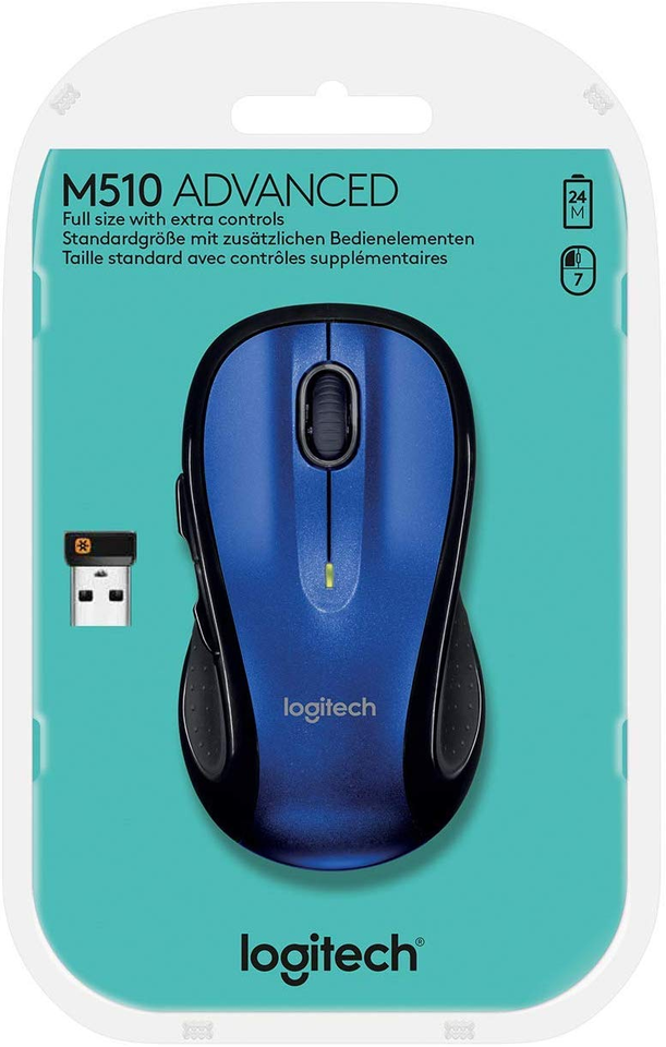 Logitech M510 Wireless Computer Mouse – Comfortable Shape with USB ...