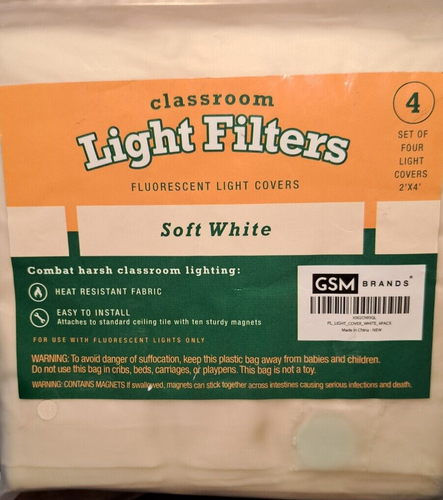 4-PACK Soft White Fluorescent Light Diffuser Covers, 2’ x 4’ NEW | eBay