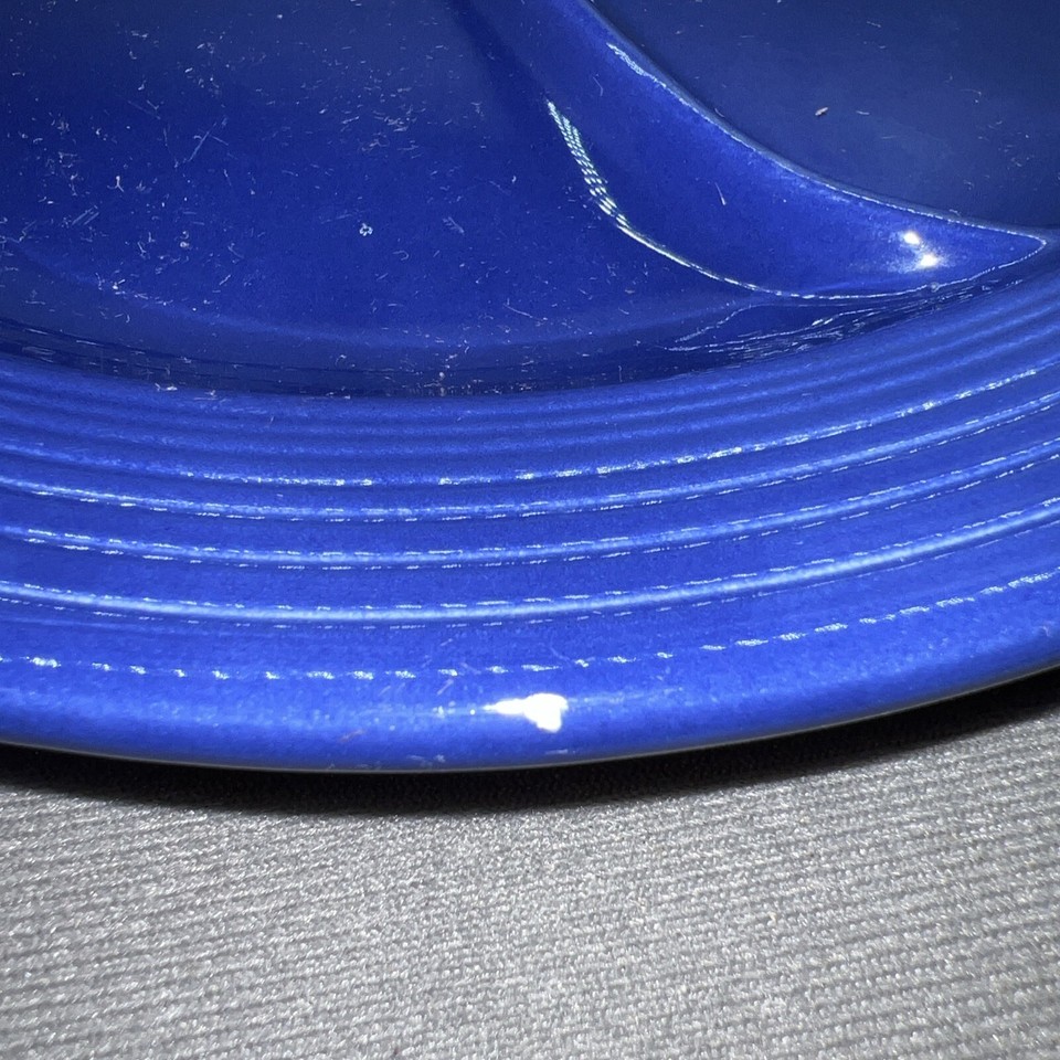 1930s Fiesta 10.5" Cobalt Blue Divided Compartment Plate Fiestaware ...
