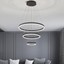 Dimmable LED Chandelier Black 3 Rings Ceiling Light Hanging Pendant ...
