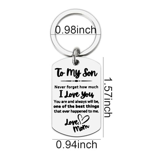 To My Son Keychain from Mom and Son Birthday Gifts for Men I Love You ...