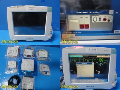 Philips Intellivue MP50 Patient Monitor W/ Leads & MMS/Press/Print ...