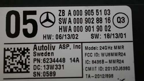 OEM MERCEDES BENZ GL GLA ML E A B CLASS FRONT DISTRONIC RADAR SENSOR ...