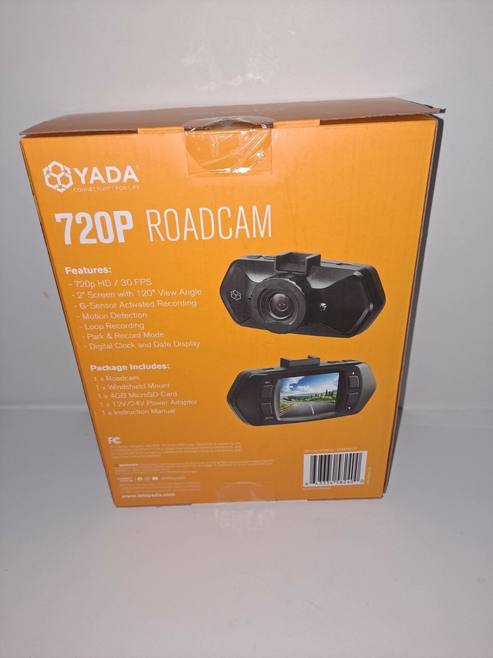 Yada Roadcam 720P Black Dash Camera, 120-Degree Wide Angle Lens, G ...