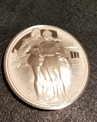 .925 Sterling Silver Royal Shakespeare Co 40 Grams Medal Two Gentlemen ...