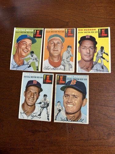 1954 Topps Baseball Lot 5 Dif ALL RED SOX VG To VG-EX Parnell PRICE ...