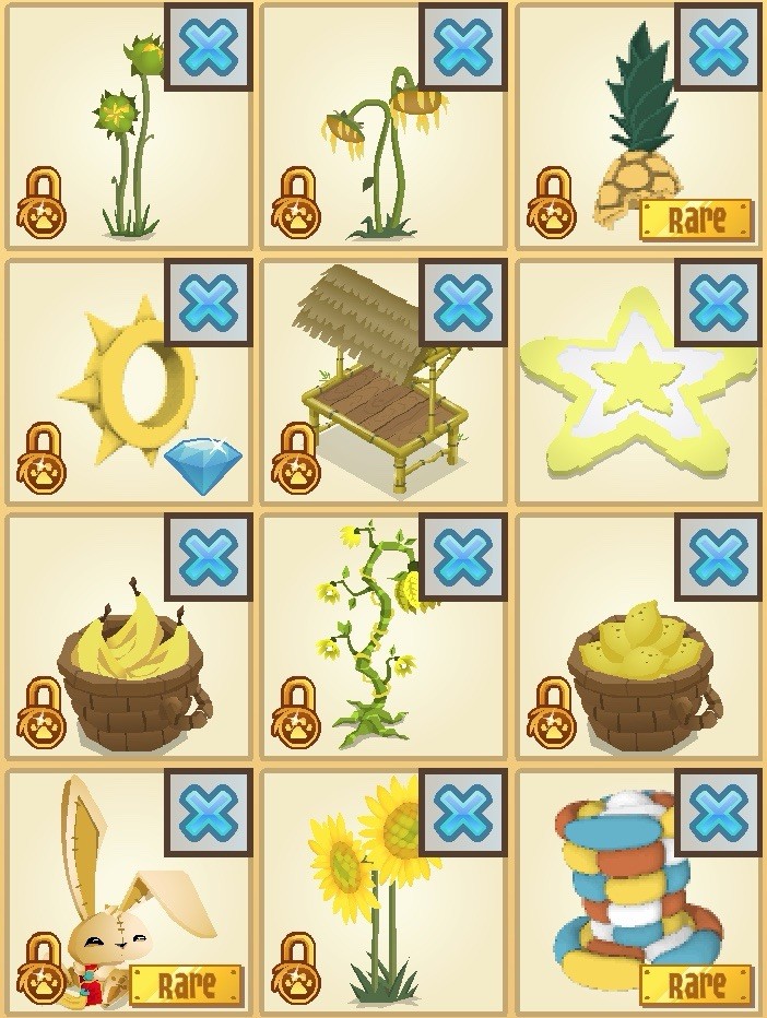 Animal Jam Classic Yellow Item Bundle ~ Nature, Clothing & Uncommon ...