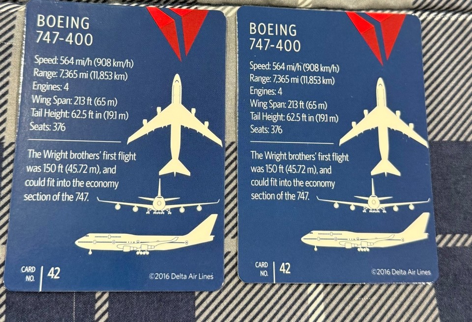 Set of 2 2016 Delta BOEING 747 - 400 Aircraft Pilot Trading Collector ...